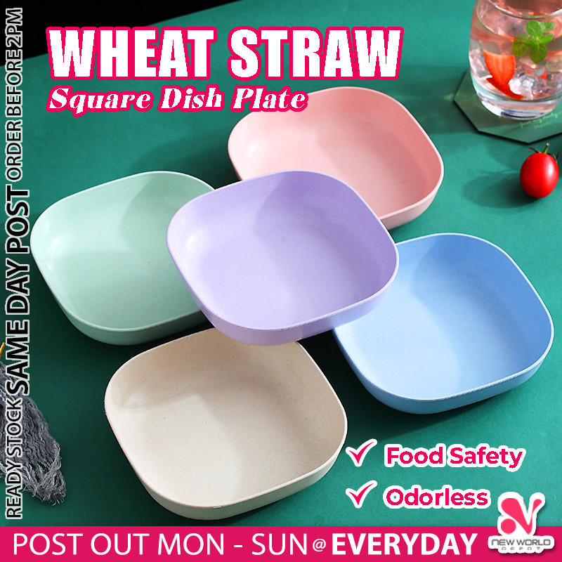 𝗘𝗖𝗢 𝗙𝗥𝗜𝗘𝗡𝗗𝗟𝗬 》Square Wheat Straw Plate Dessert Salad Sauce Dish Plates ...