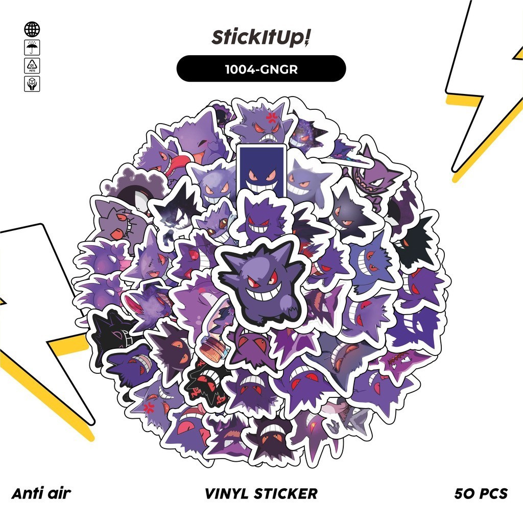 100 Pcs Pokemon Gengar Cute Aesthetic Vinyl Waterproof Sticker Pack for ...