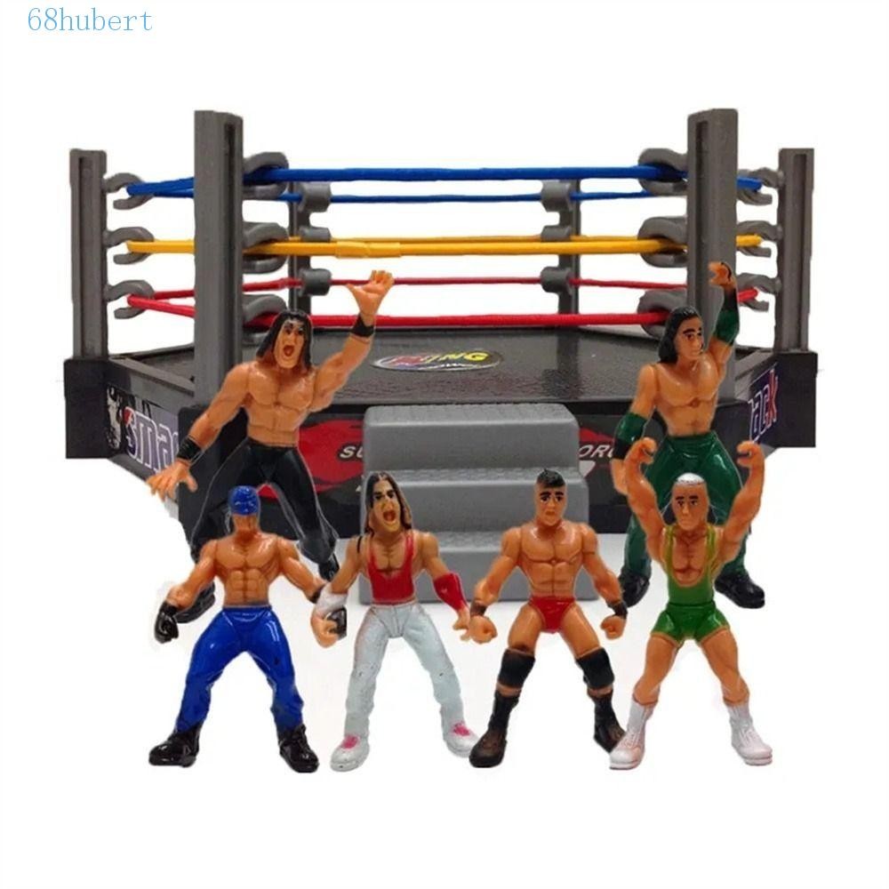 HUBERT Wrestling Toys, Fighting Station Arena Cage Wrestling Figure ...