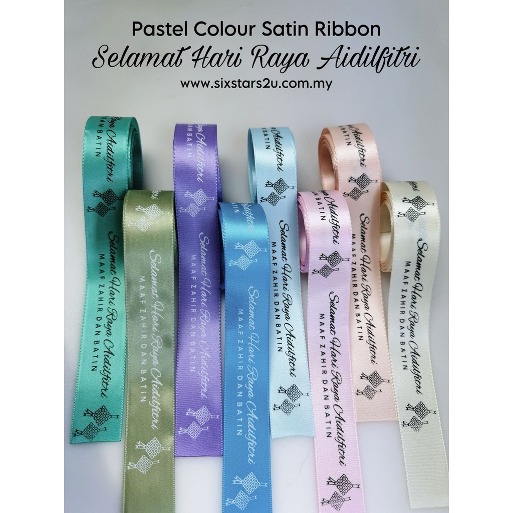 Selamat Hari Raya Satin Ribbon - Pastel Colour Series | Shopee Singapore