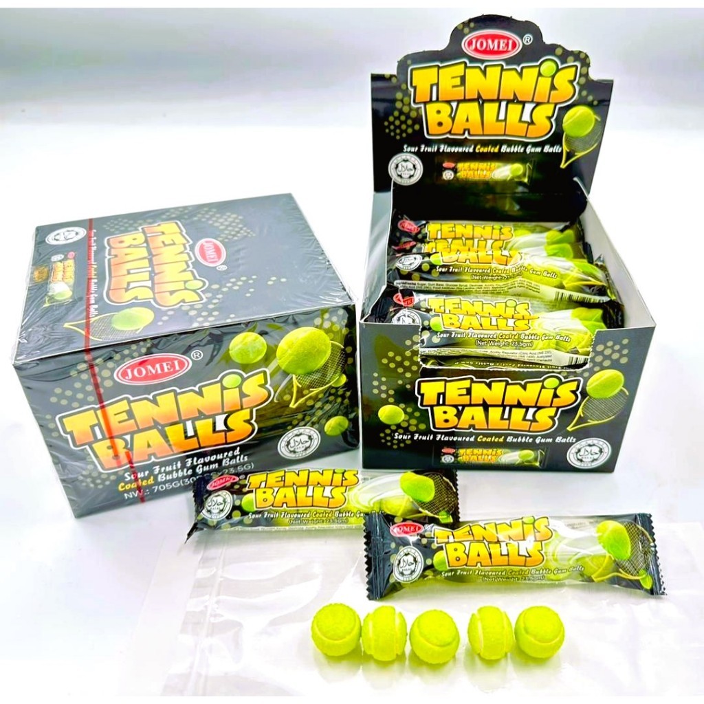 Tennis Balls Sour Fruit Flavoured Coated Bubble Gum Balls (HALAL ...