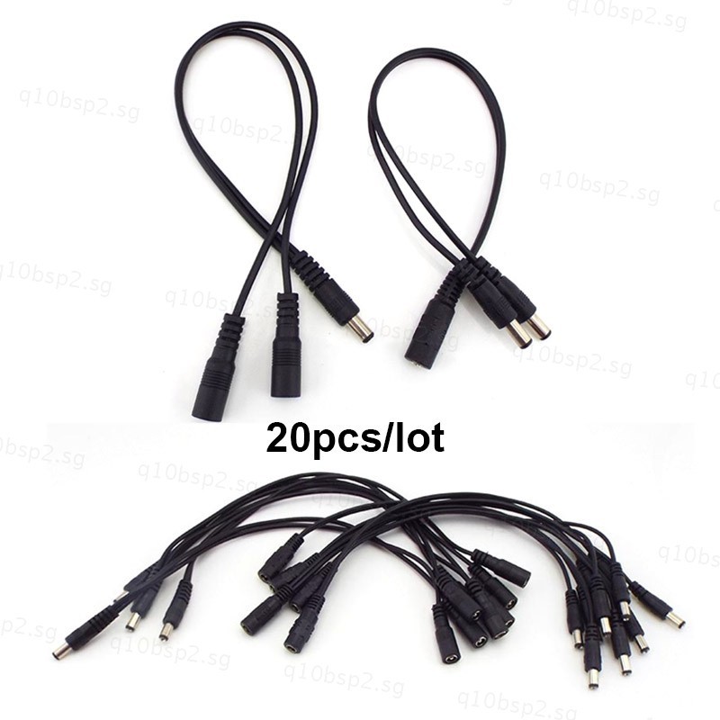 20x 2 way 1 DC male female to 2 male female Splitter Power connector ...