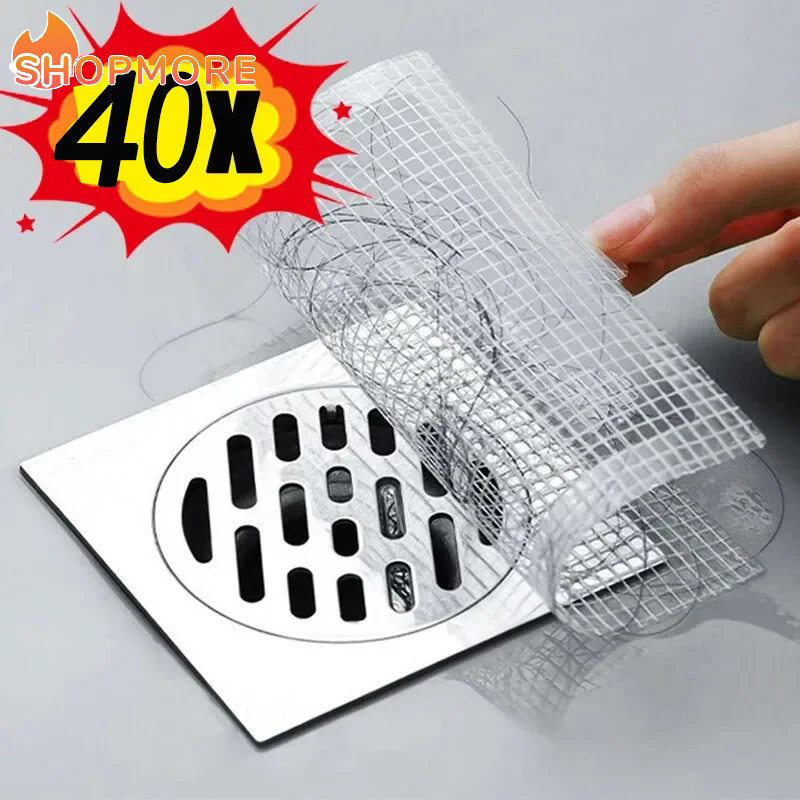 20/40Pcs Disposable Anti-clogging Drain Filter Mesh Sticker / Bathroom ...
