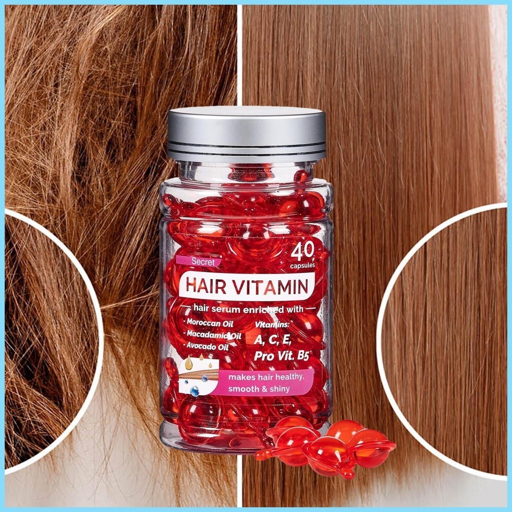 Hair Vitamin Capsules Serum Moisturizing Anti-frizz Repair Hair Damage Serum 30 Capsules Damaged ...