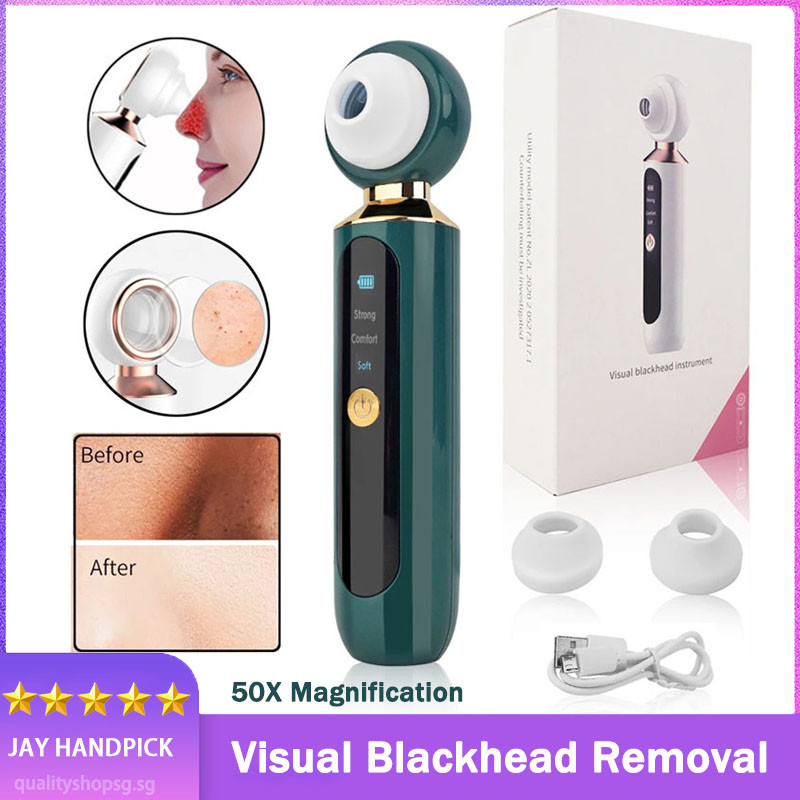Visual Vacuum Blackhead Remover Acne 50X Magnification Pore Facial ...