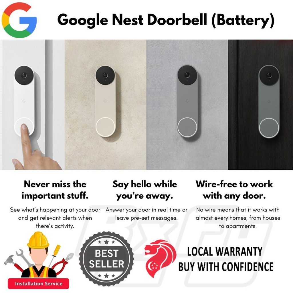 *NEW* Google Nest Doorbell (Battery) cctv door bell viewer motion ...