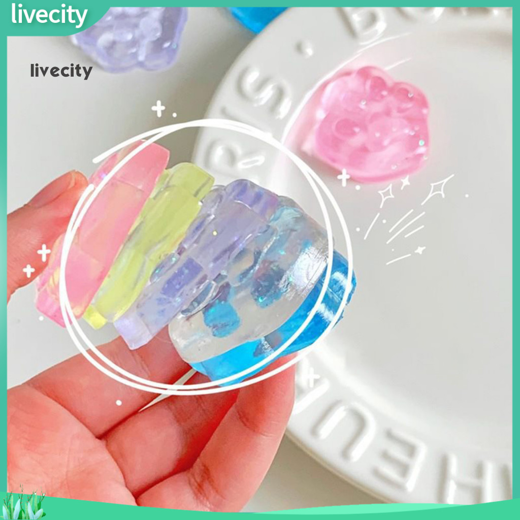livecity| Animal Paw Fidget Toy Stress Ball Fidget Toy Clear Cat Paw ...
