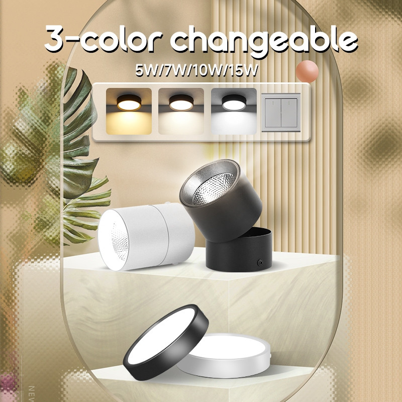 3 Colors Foldable Led Downlight Spotlight Ceil Lights 220V Surface ...