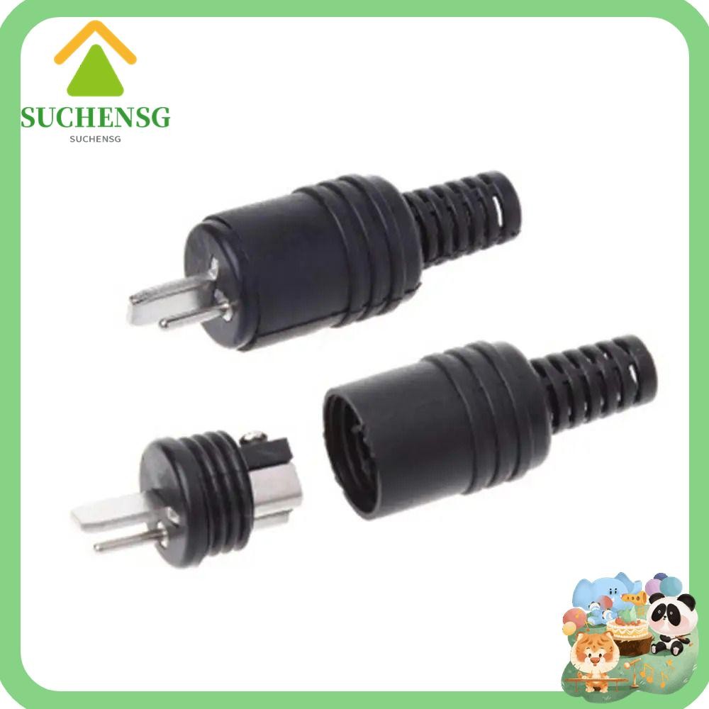 SUCHENSG 2 Pin Black DIN Plug, Hifi Loudspeaker Docking Plug Speaker ...
