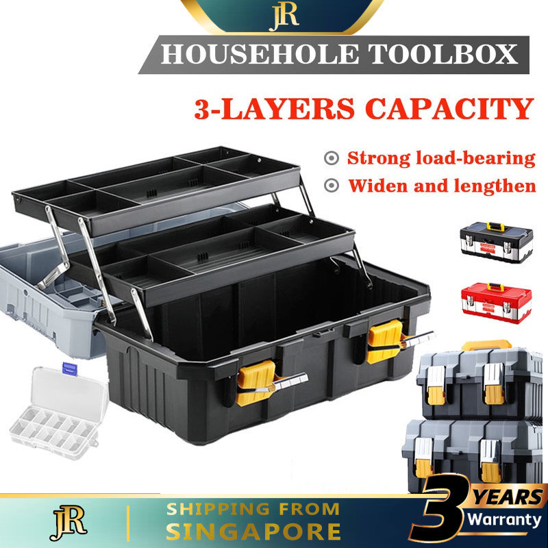 JR Toolbox Tool Box 3-layer Folding Storage Box Multifunctional ...