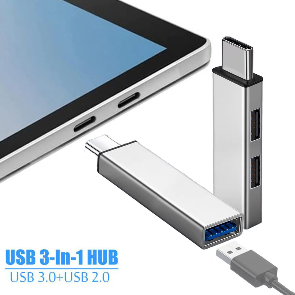 1PC 3.0 Metal Usb Multi Port Type-c Interface Expander Hub Expander One ...
