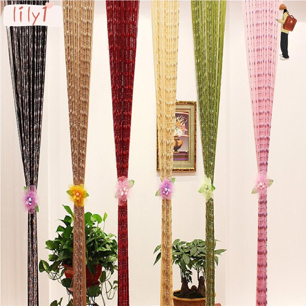 LILY 1Mx2M Curtain String Crystal Glass Screen Tassel Chain Bead Window ...