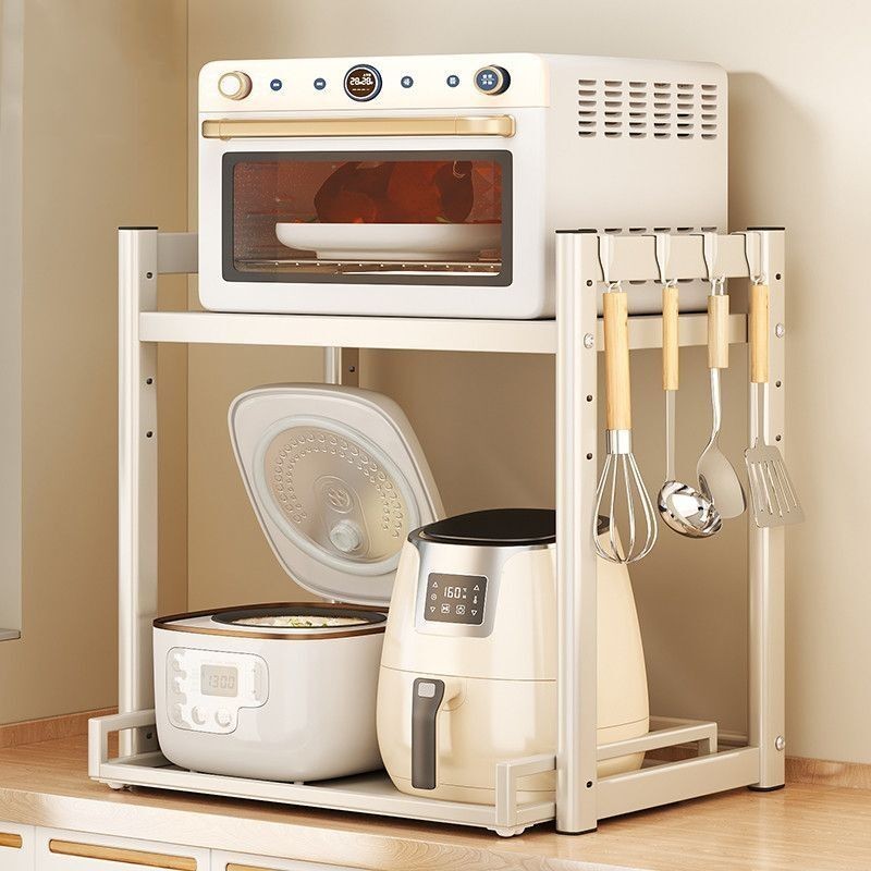 Wider And Higher Microwave Shelf Two-layer Kitchen Organizer Rice ...