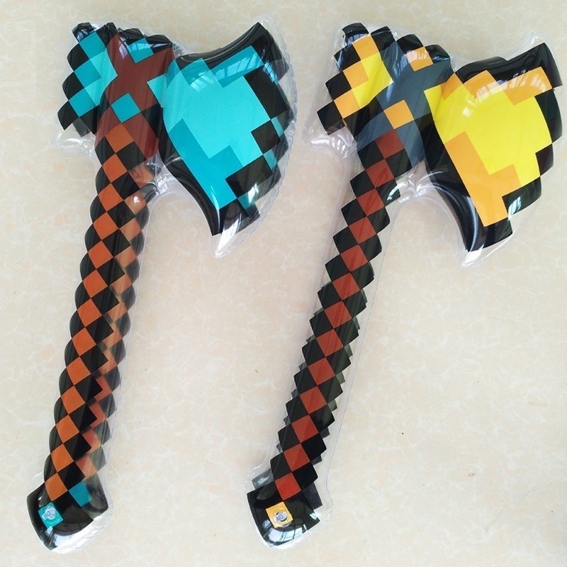 Hot Game Minecraft Inflatable Toy Axe Blue Toy Kids Birthday Party ...