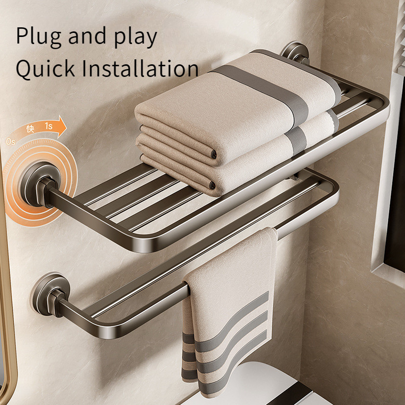 Suction Cup Towel Rack Bath Towel Rack Towel Bar Perforation-Free ...
