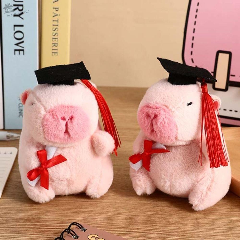 AUGUSTINA Capibara Bag Hanging, Soft Pink Graduation Capybara Plush toy ...