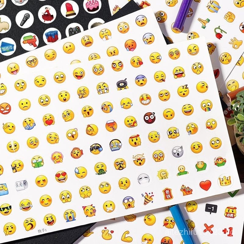 New emoji Emoji Stickers Creative Cute Cartoon DIY Handbook Decoration ...