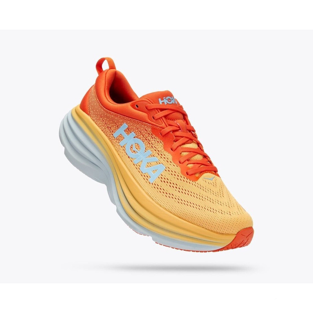 Hoka Bondi 8 Wide (2E) | Men's | Puffin's Bill / Amber Yellow | Shopee Singapore