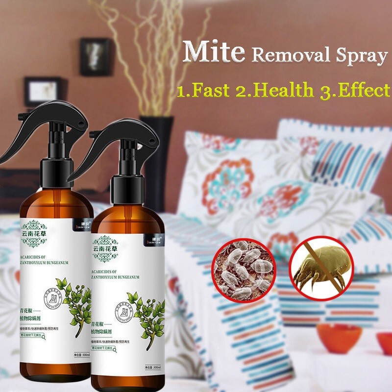 300ML Mite Spray Bed Bug Killer Dust Mite Remove Spray Natural Remove ...