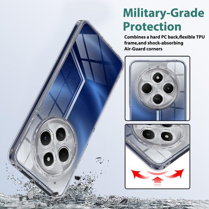 Acrylic CLEAR CASE REDMI 14C TRANSPARENT CLEAR CASE FUZE HYBRID CRYSTAL ...