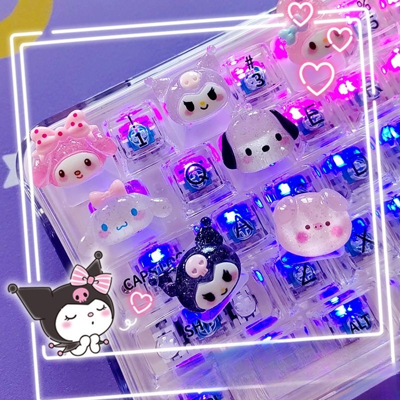 Diy Sanrio Translucent Keycap for Cross Axis Mechanical Keyboards ...