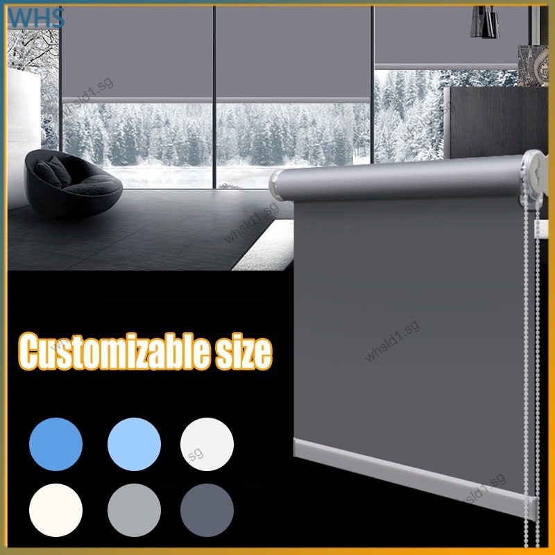 Custom Full blackout roller blinds sun shade curtain waterproof hand ...