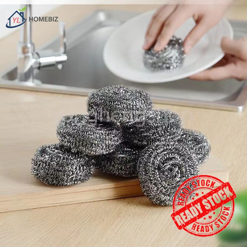 Stainless Steel Cleaning Ball Brushes Dishwashing Sponges With Wire ...