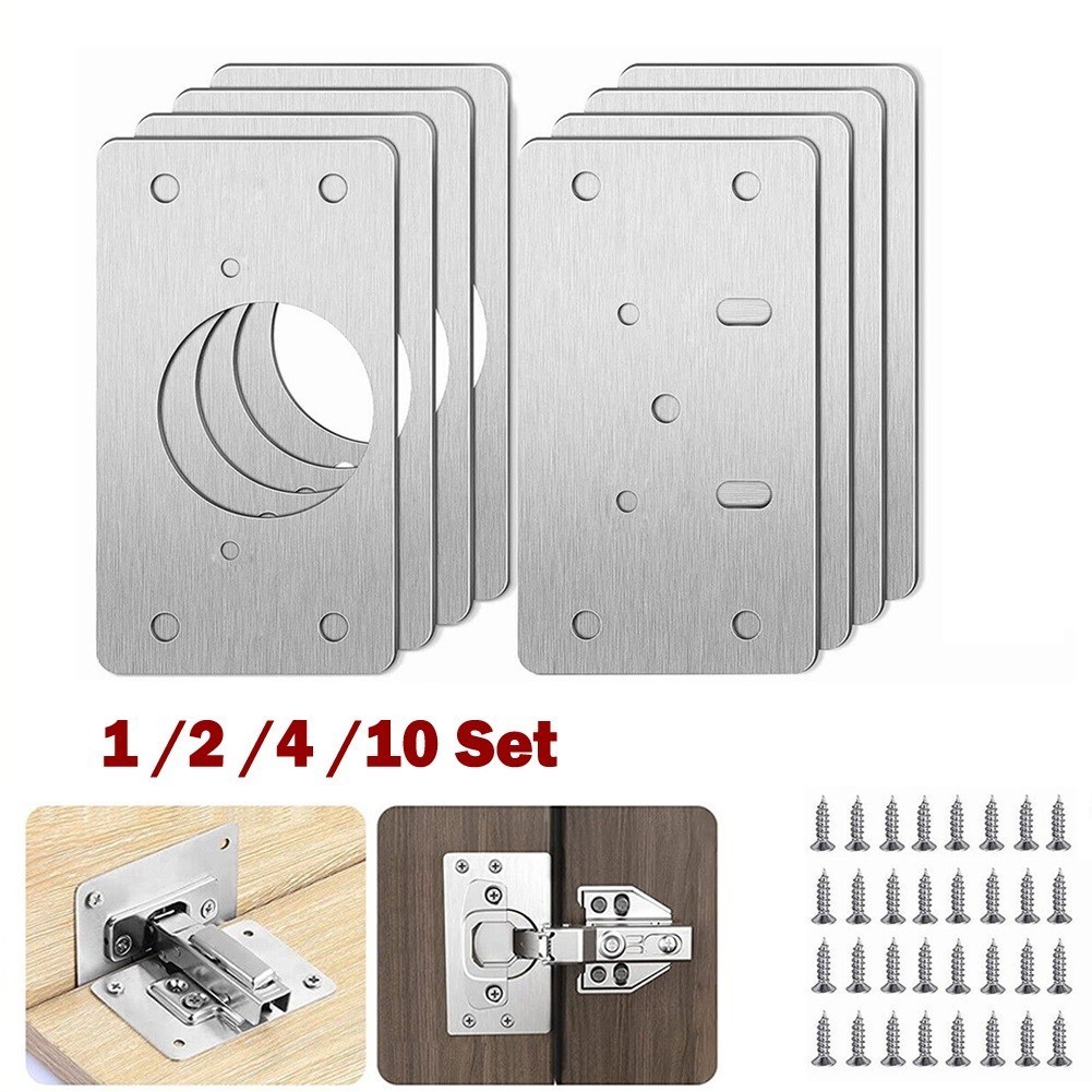 【HEPA】 10Pair Cabinet Hinge Repair Tool Plate Close Hinges Kitchen Cupboard Door Fixing | Shopee ...