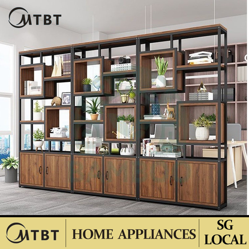 MTBT Screen Partition Shelf Office Bookshelf Nordic Iron Hollow Floor ...