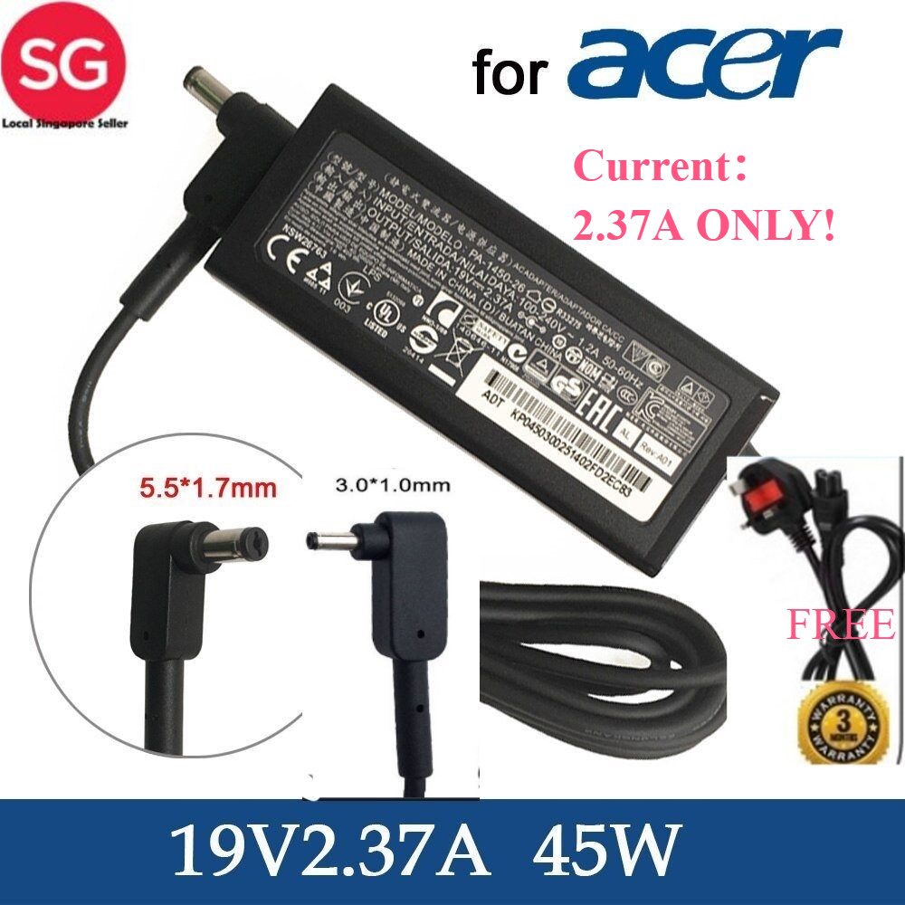 45W ALL Models for Acer Aspire Adapter 19V 2.37A (5.5 X 1.7 (3.0X1.0 ...