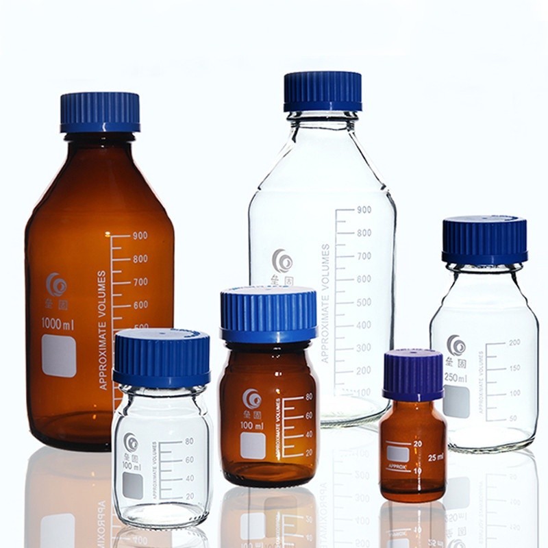 【Ready Stock】Reagent Bottle 25ml to 1000ml Lab Transparent/Brown Screw ...