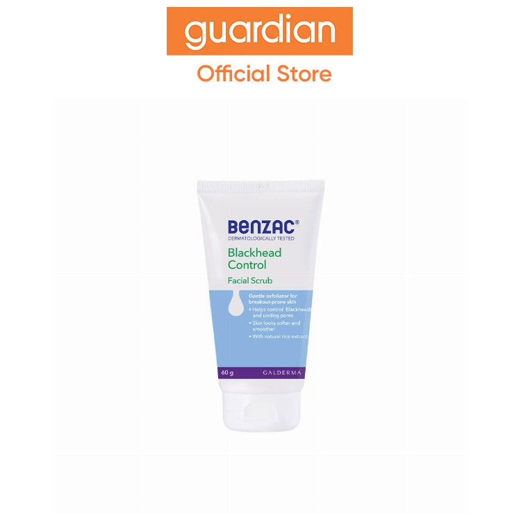 BENZAC Blackhead Control Facial Scrub 60g (Gentle exfoliator with ...