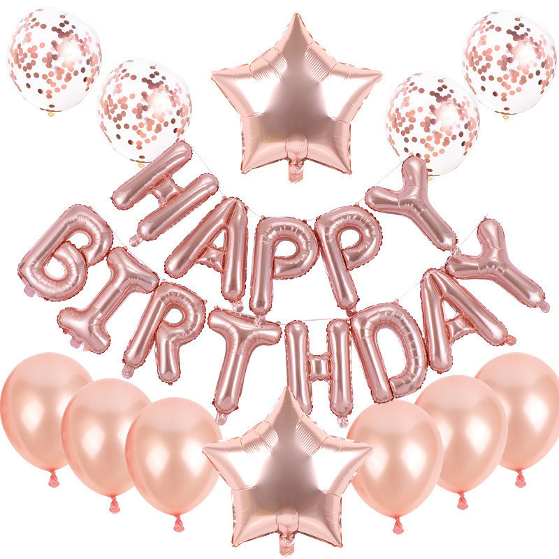 Party Balloon Set Happy Birthday Decoration Package Balloons Foil ...
