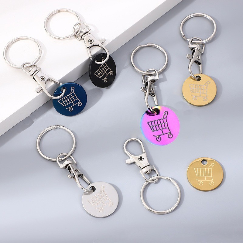 Metal Shopping Trolley Tokens Keyring Mini Aluminum Alloy shopping Cart ...