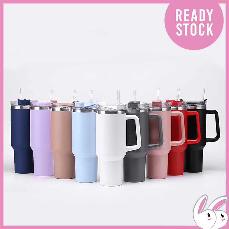 [BB] 1200ml Plain Color Tumbler Stainless Steel 40oz Thermos Cup Mug ...