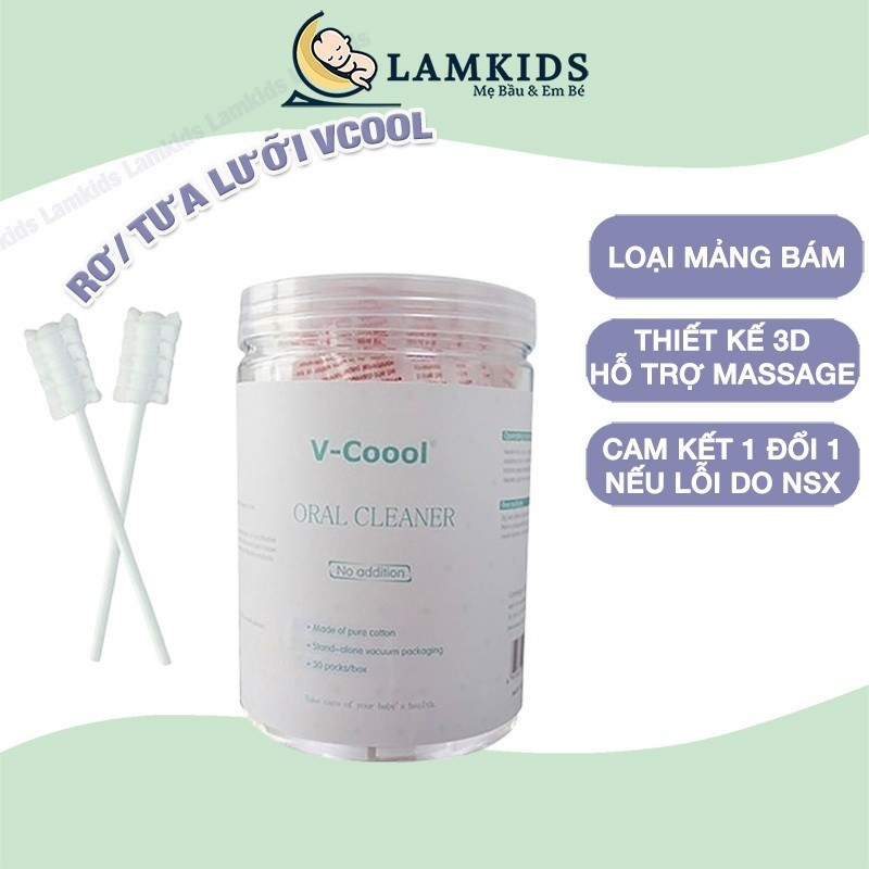 Hot Box of 30 Vcool Antibacterial Sterilized Tongue Swabs for Baby Oral ...