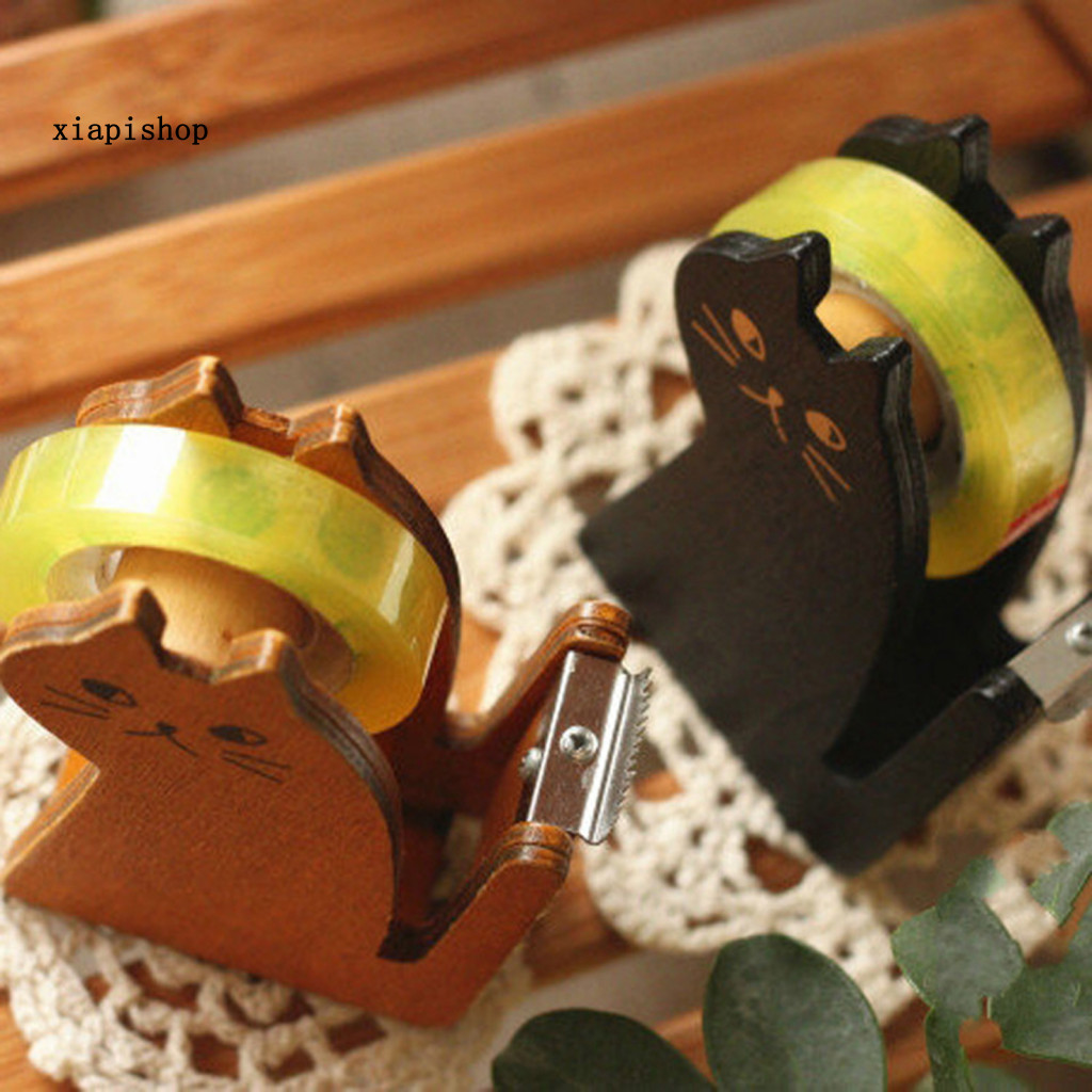 XPS Wood Tape Dispenser Bench-top Tape Dispenser Wooden Cat Tape ...