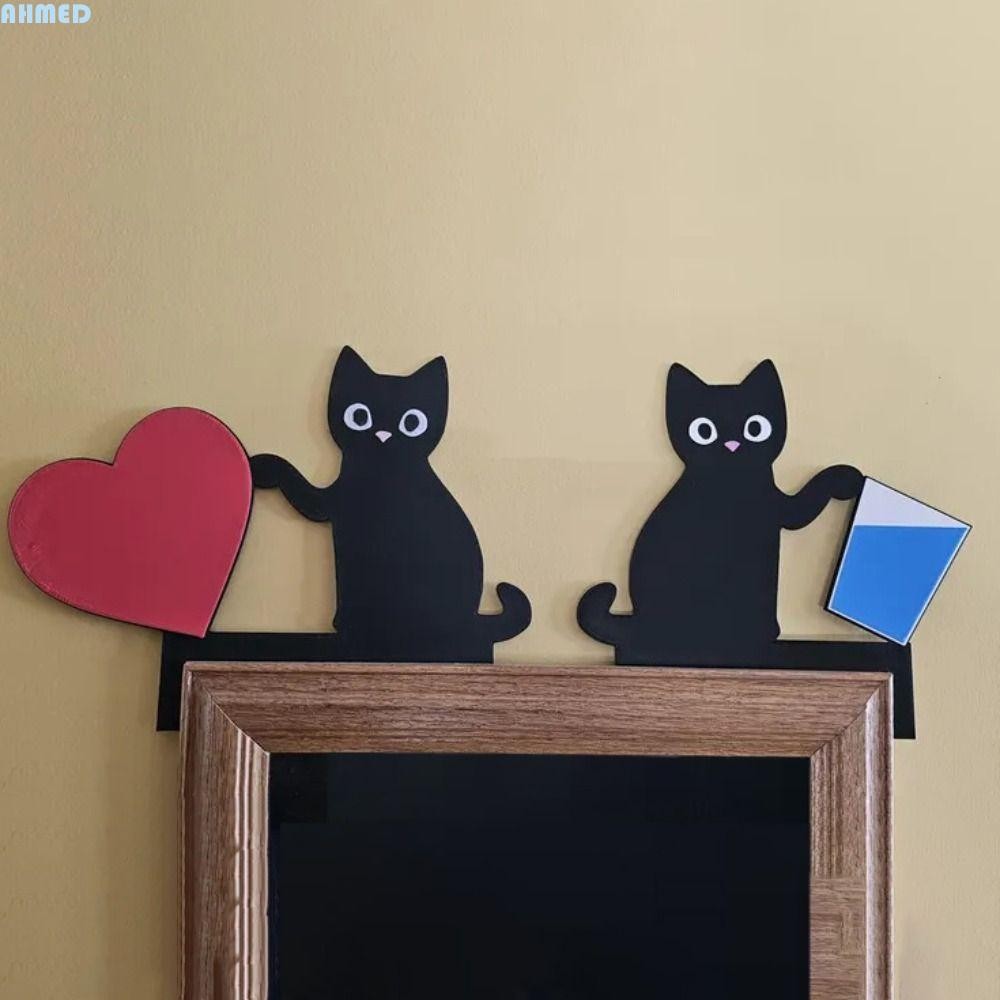 AHMED Door Frame Pendant, Cartoon Funny Cat Door Corner Pendant, Craft ...