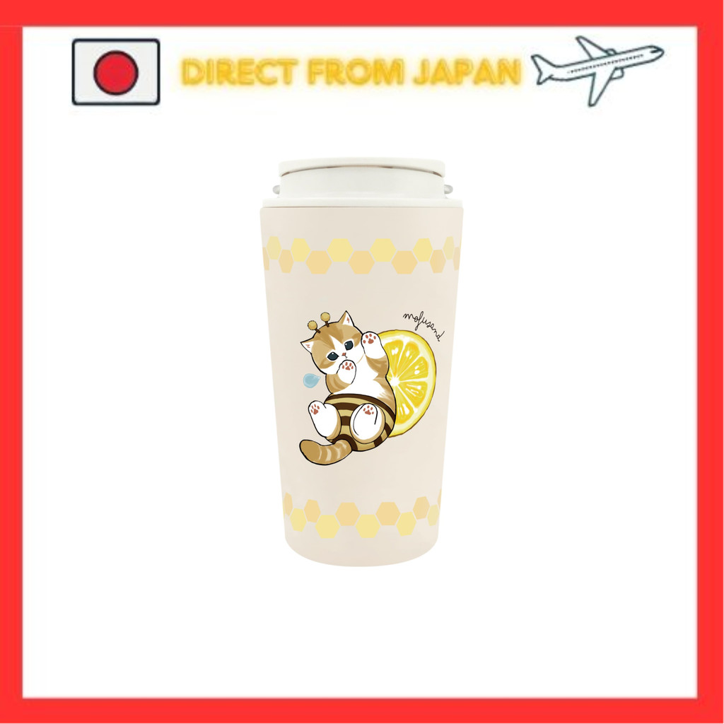 mofusand Double Vacuum Carry Tumbler 360ml [Honey Bee] Handle with Lid Mug Thermal/Cold Cute Cat ...