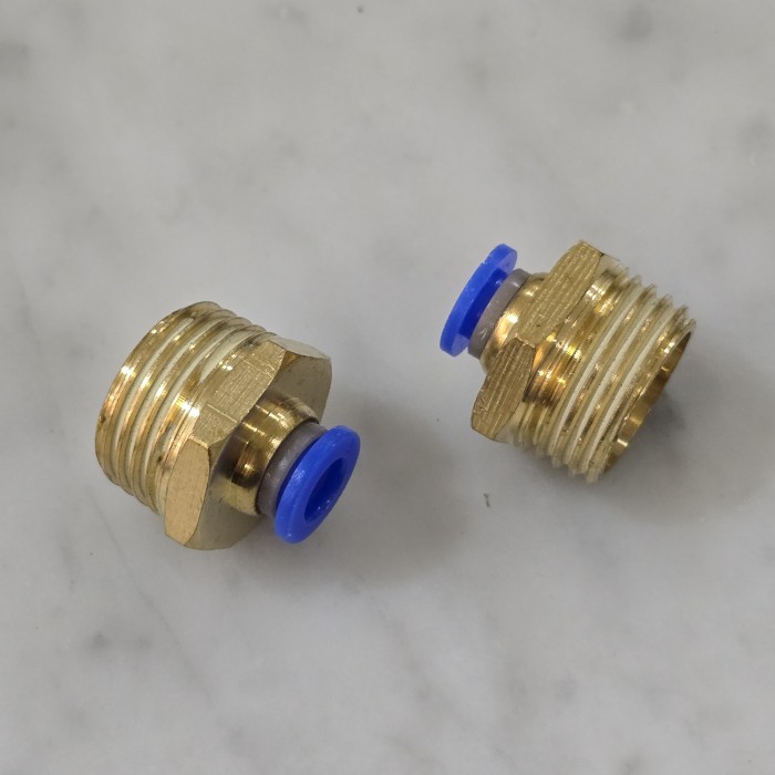 Pneumatic Male Fittings 1/2 X 6mm Outer Thread 20mm Pneumatic Slip Lock ...