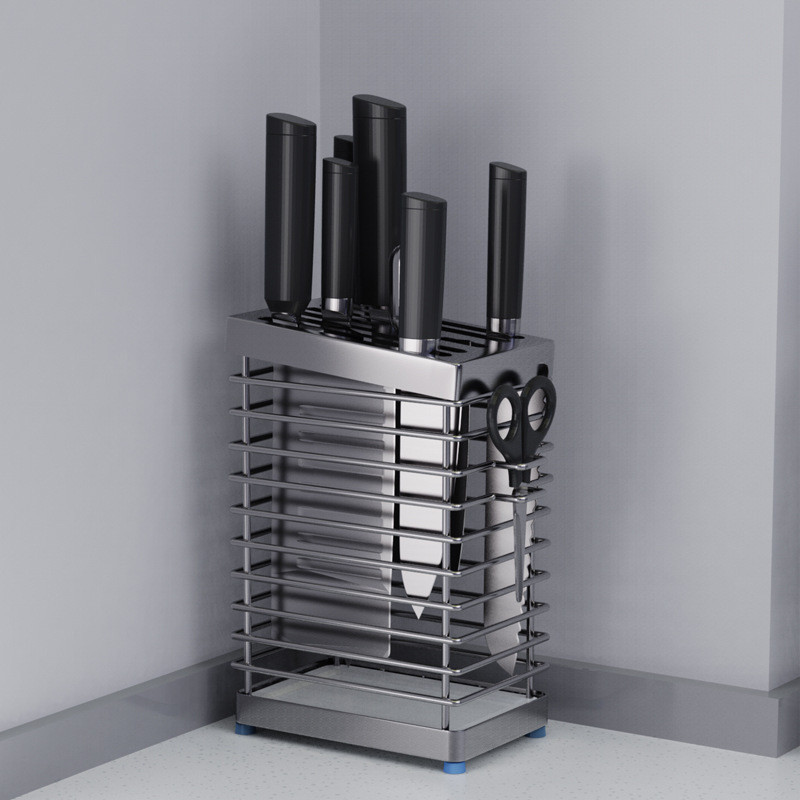 [48H Shipping] Stainless Steel Knife Holder Multi-Functional Knife Rack ...