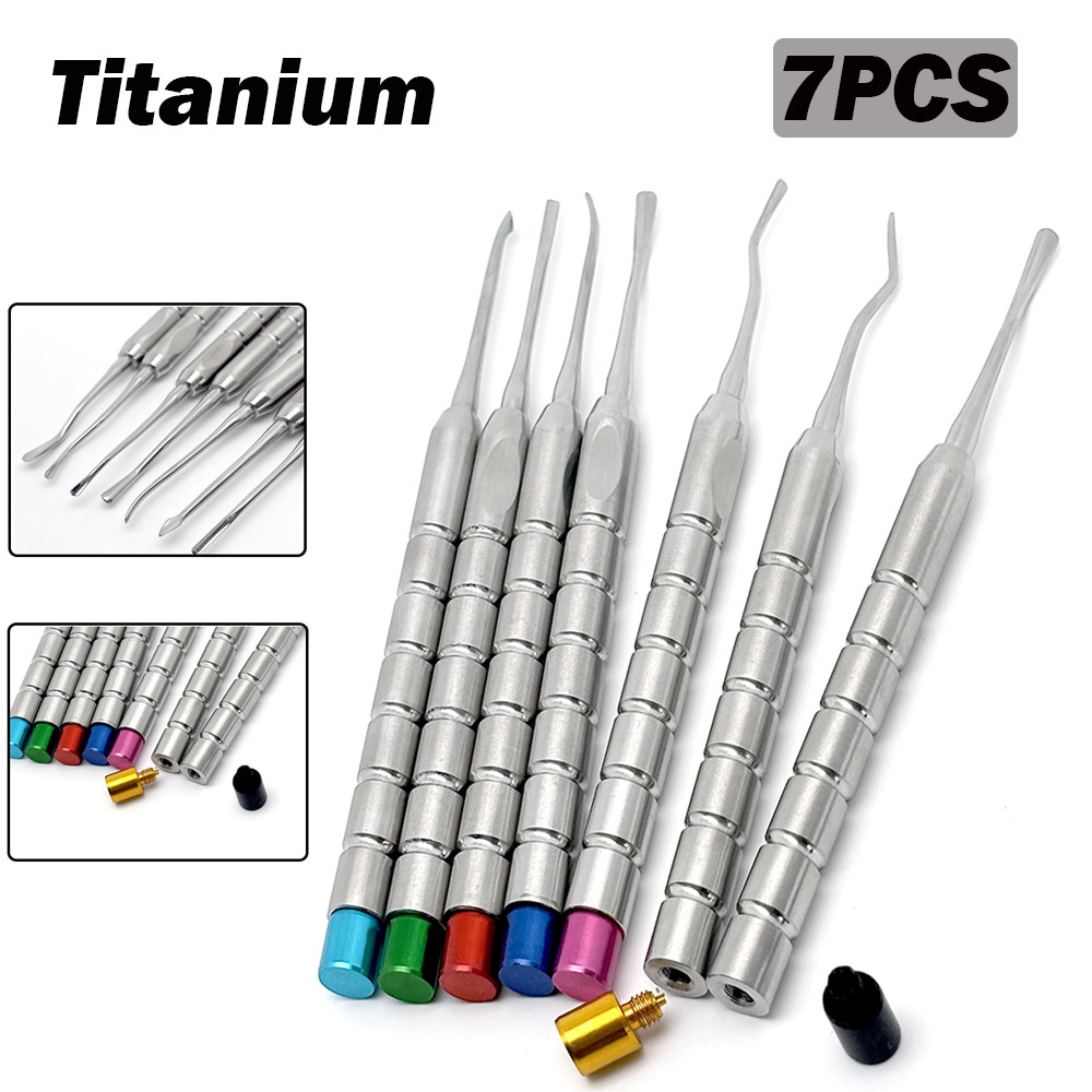 7Pcs/set Dental Tooth Extraction Tools Titanium PDL Luxating Root Tooth ...