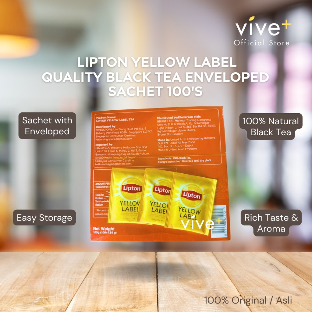 LIPTON Yellow Label Black Tea Enveloped Sachet Bag | Teh Hitam Surat ...