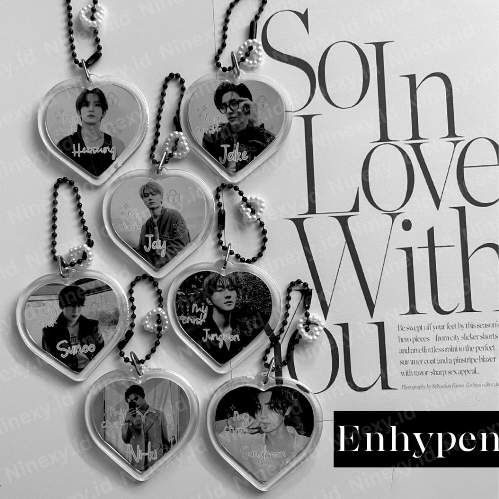 GANTUNGAN Enhypen keyring fanmade SO IN LUV WITH U/enhypen keychain ...