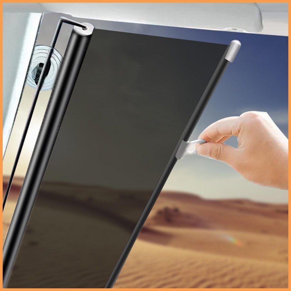Car Windshield Sun Shade Auto Retractable Sun Shades Front/Rear Shutter ...