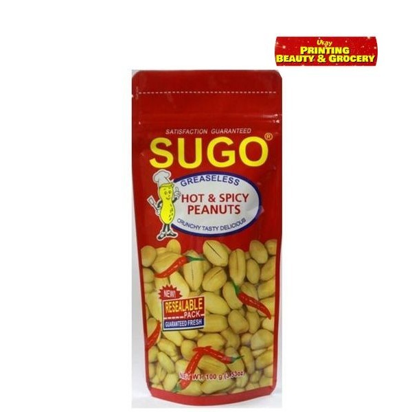 Sugo Greaseless Hot and Spicy Peanuts 120g Filipino Favorite | Shopee ...