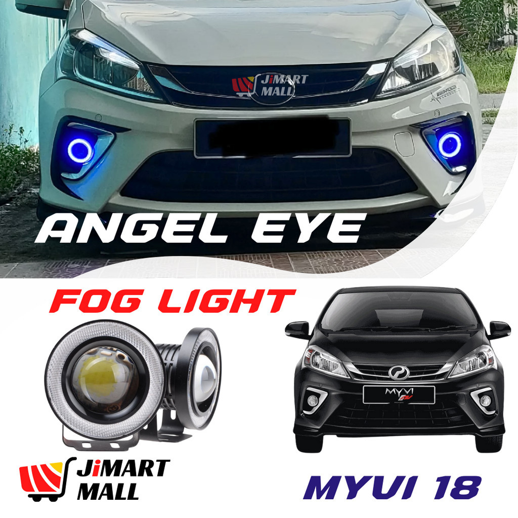 MYVI GEN 3 ANGEL EYE LED FOG LAMP SPOTLIGHT Halo Ring Light COB Lampu ...