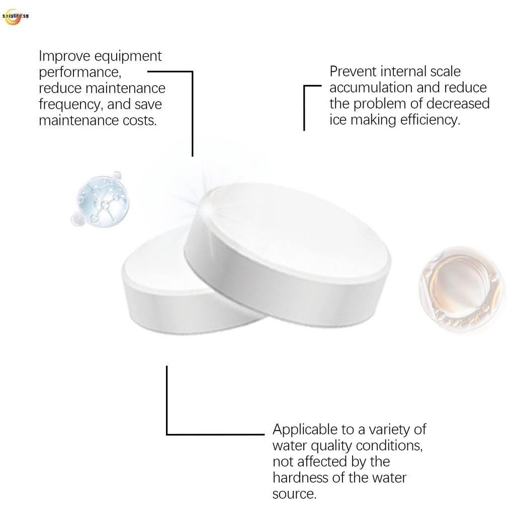 Ice Machine 12 Clean Tablets Powerful Nickel-Safe Descaling | Shopee ...