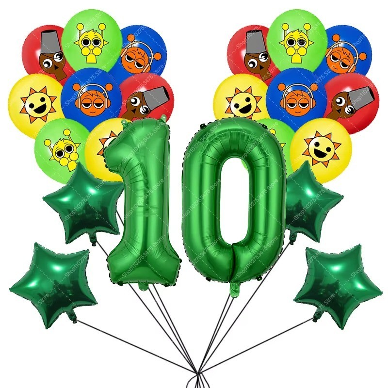 Sprunki Theme Children's Party Cartoon Color Digital Aluminum Foil ...