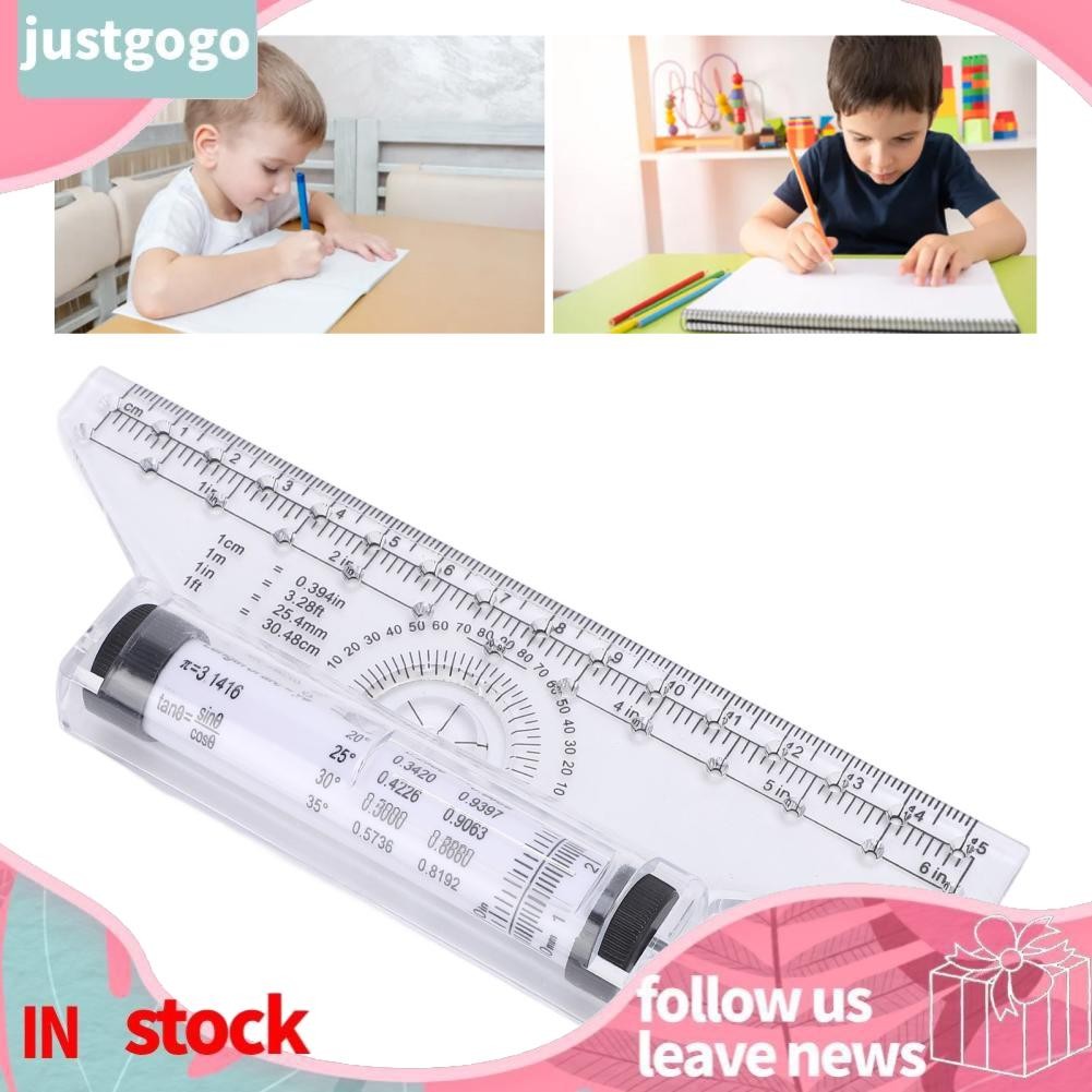 Justgogo Built in Protractor Roller Ruler Plastic Material Lightweight ...